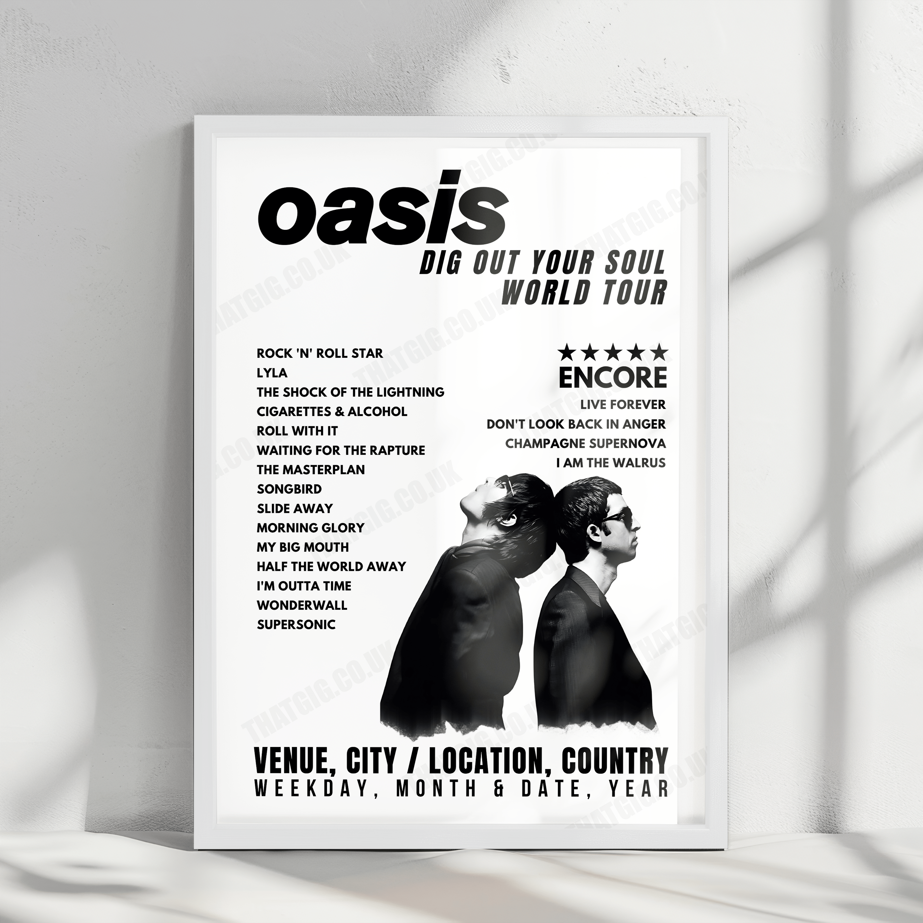 Buy Oasis Posters – Concert & Album Artwork Prints | That Gig