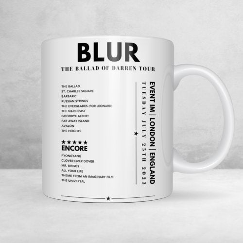 Blur Setlist Mug - Eventim Apollo in London on July 25th, 2023 – That Gig