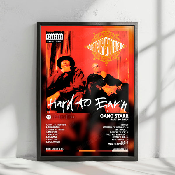 Gang Starr "Hard to Earn" Album Cover Poster | Complete Tracklist ...