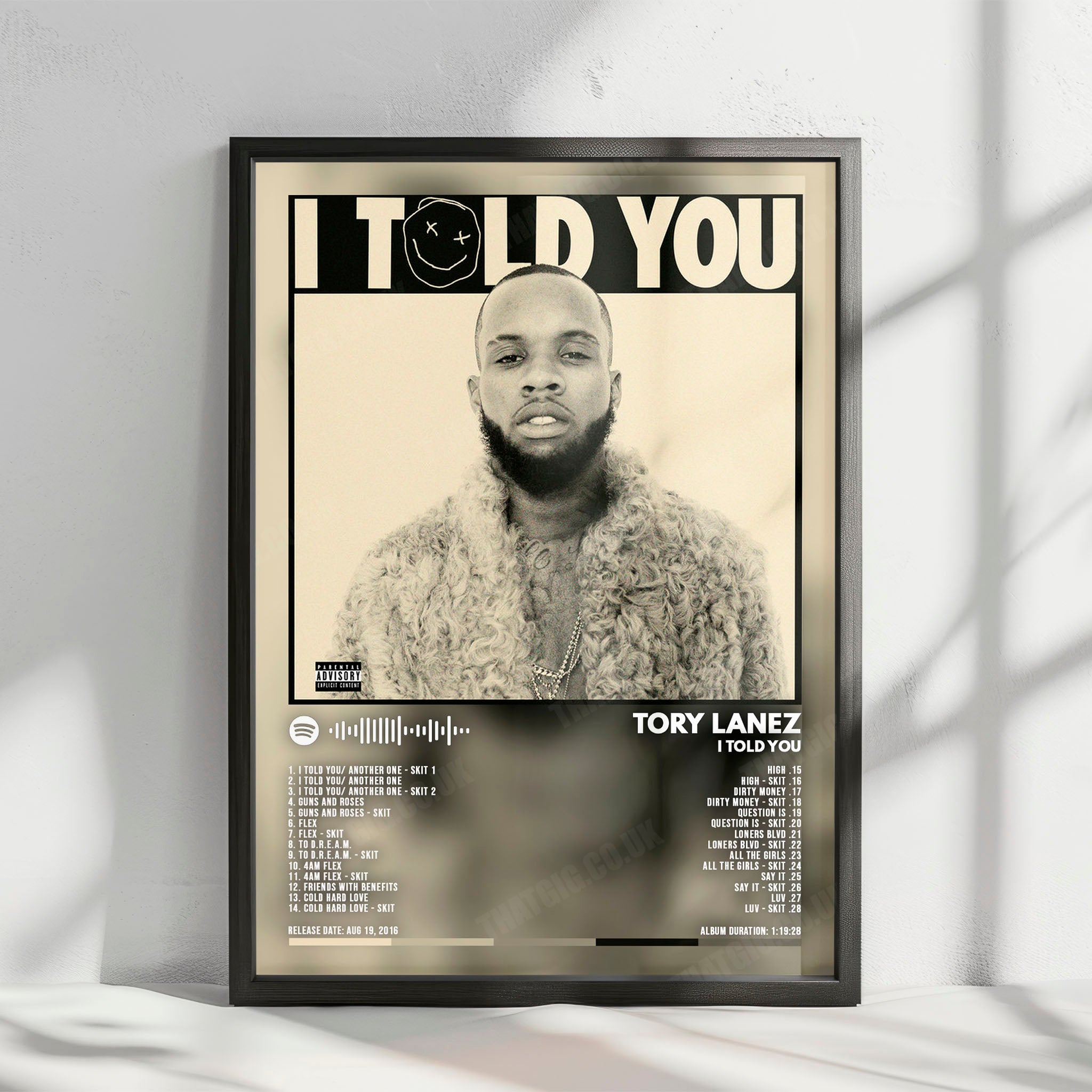 Tory Lanez "I Told You" Album Cover Poster | Complete Tracklist – That Gig