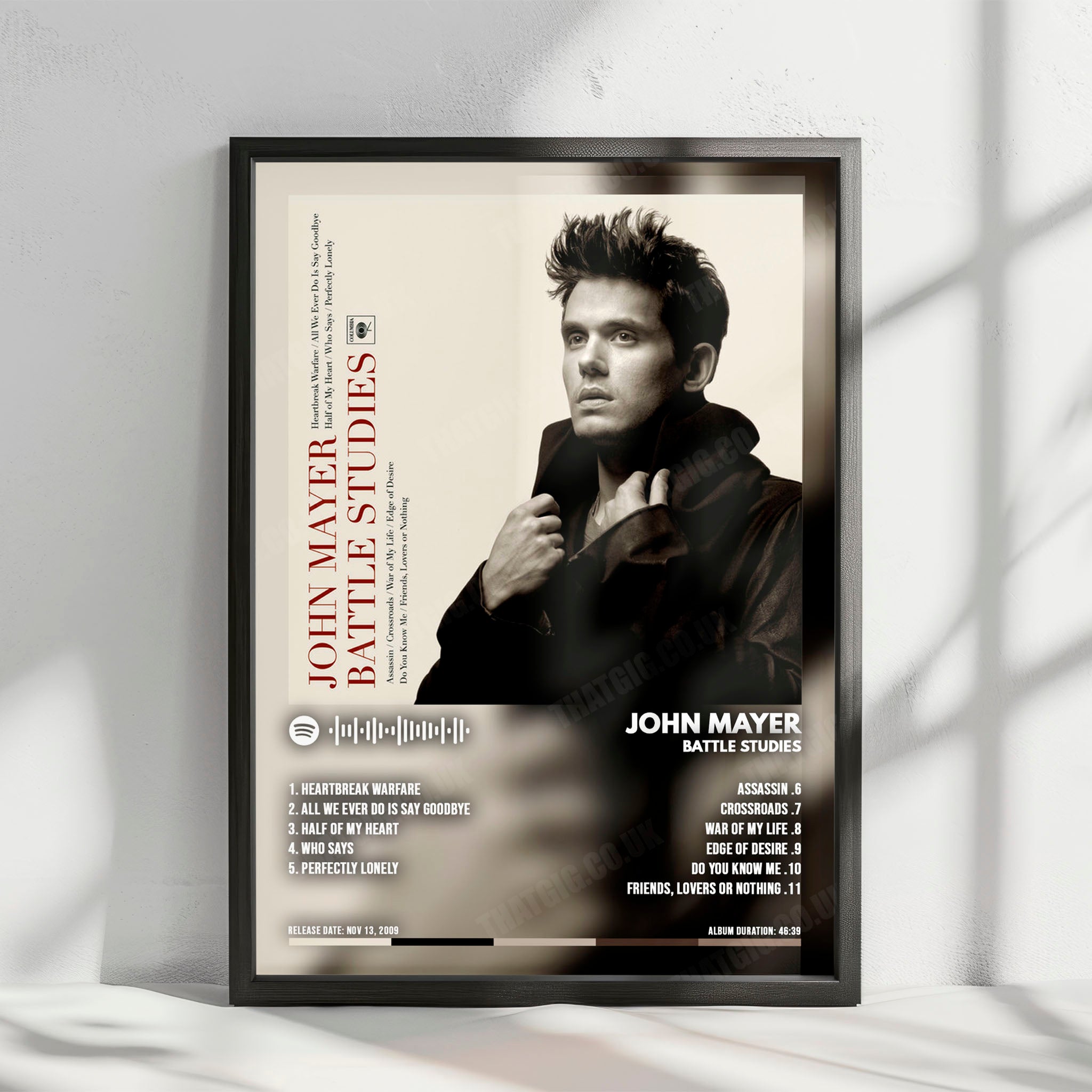 John Mayer "Battle Studies" Album Cover Poster | Complete Tracklist ...