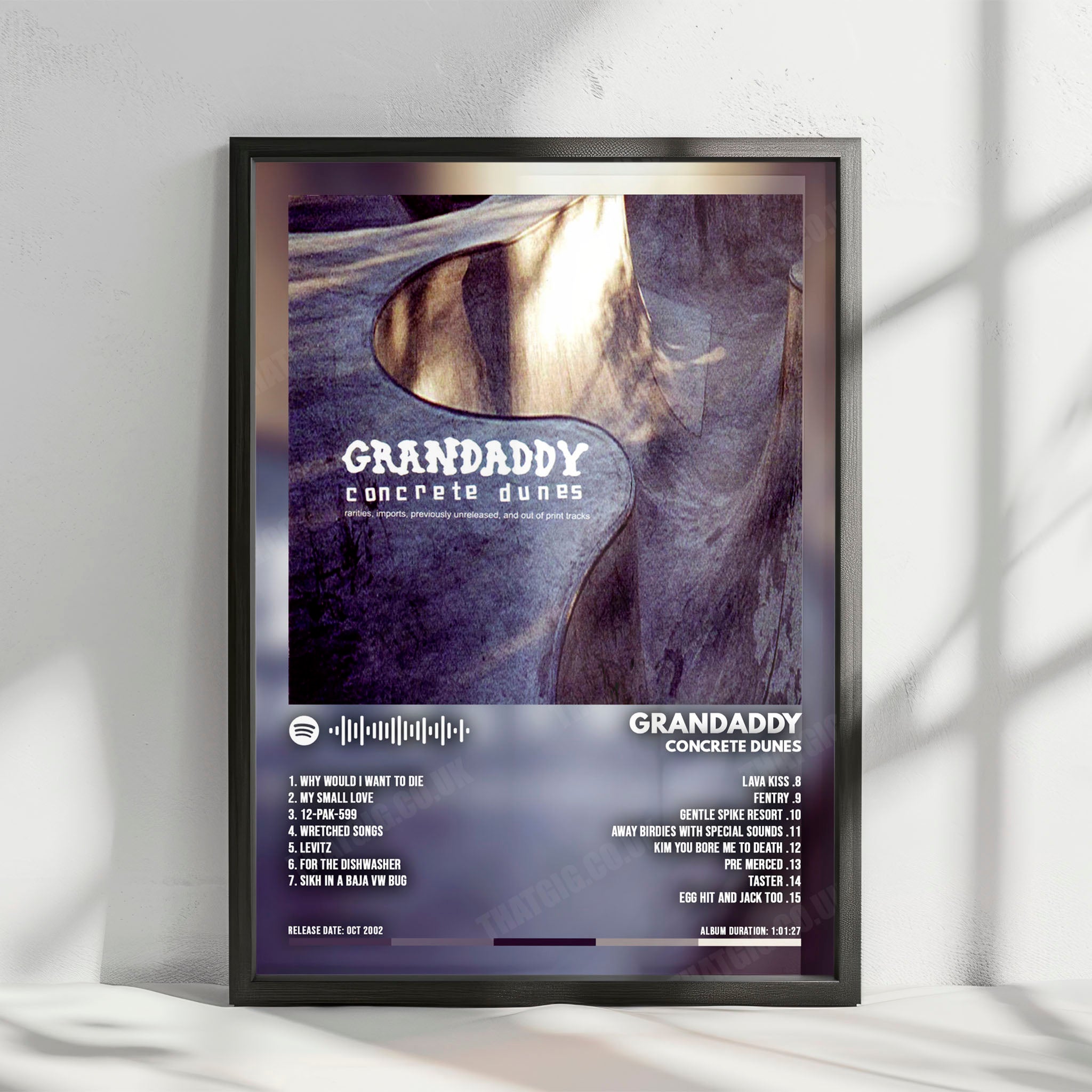 Grandaddy "Concrete Dunes" Album Cover Poster | Complete Tracklist ...