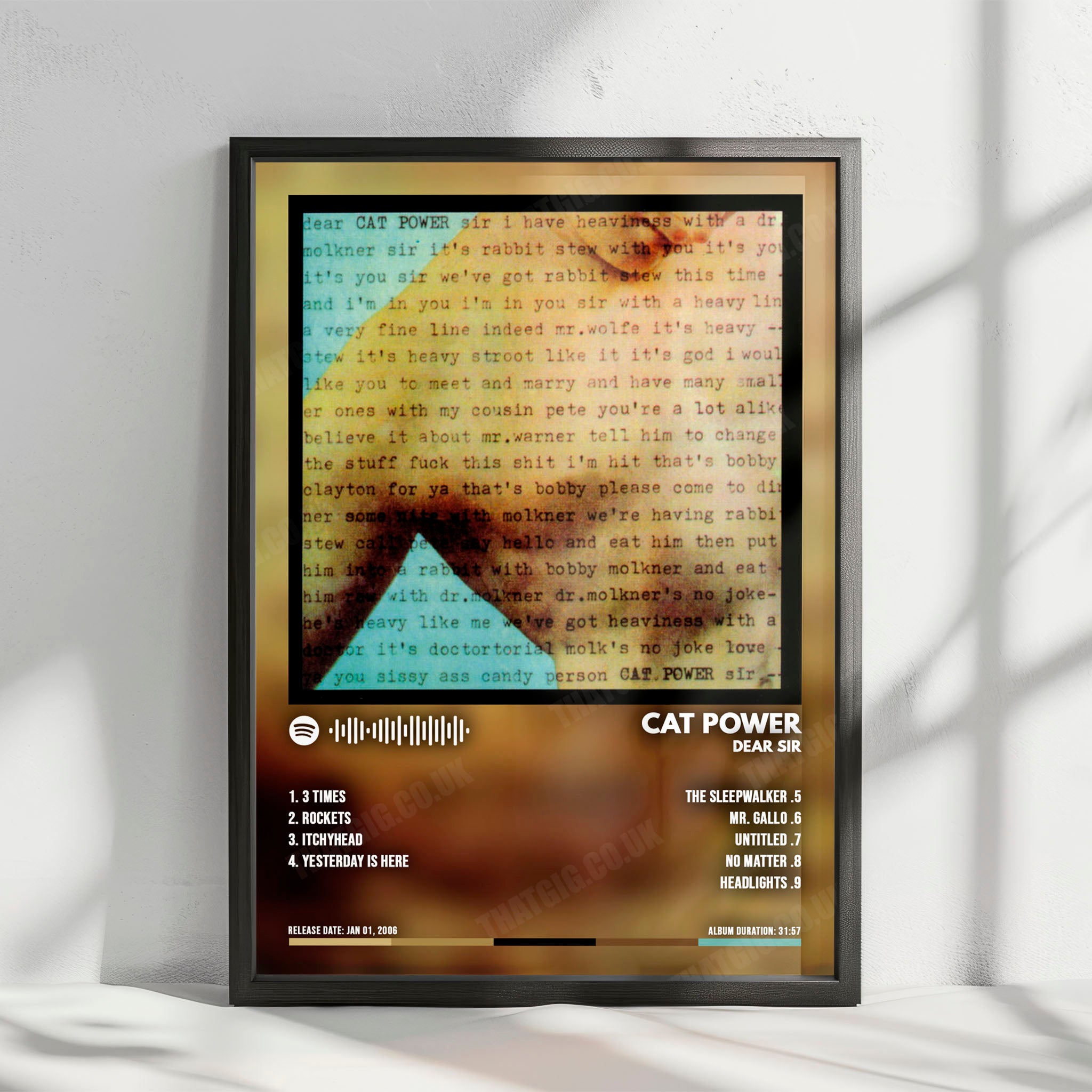 Cat Power "Dear Sir" Album Cover Poster | Complete Tracklist – That Gig