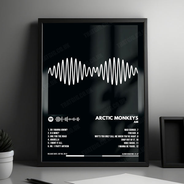 Arctic Monkeys "AM" Album Cover Poster | Complete Tracklist & Rock Art ...