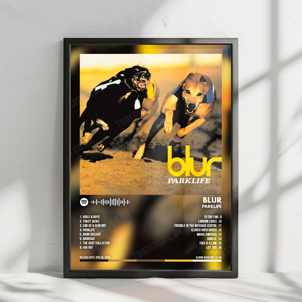 Blur "Parklife" Album Cover Poster | Complete Tracklist & Britpop Art ...