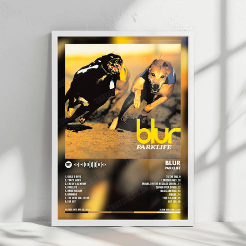 Blur "Parklife" Album Cover Poster | Complete Tracklist & Britpop Art ...