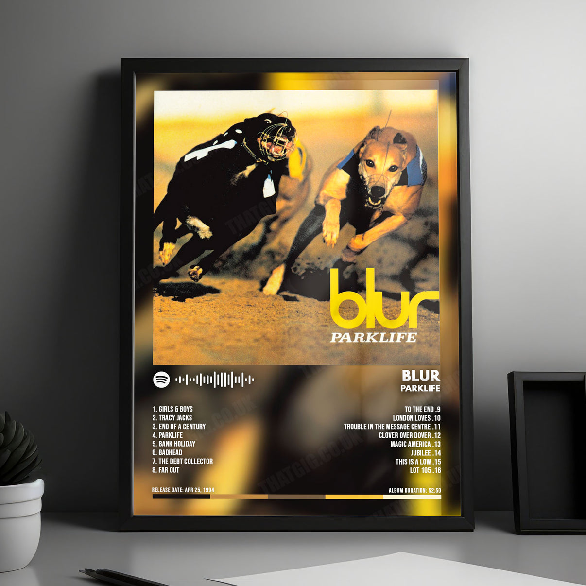Blur "Parklife" Album Cover Poster | Complete Tracklist & Britpop Art ...