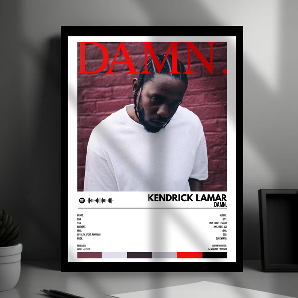 Kendrick Lamar "DAMN." Album Cover Poster | Hip-Hop Art & Collectible ...