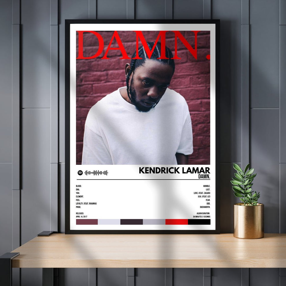 Kendrick Lamar "DAMN." Album Cover Poster | Hip-Hop Art & Collectible ...