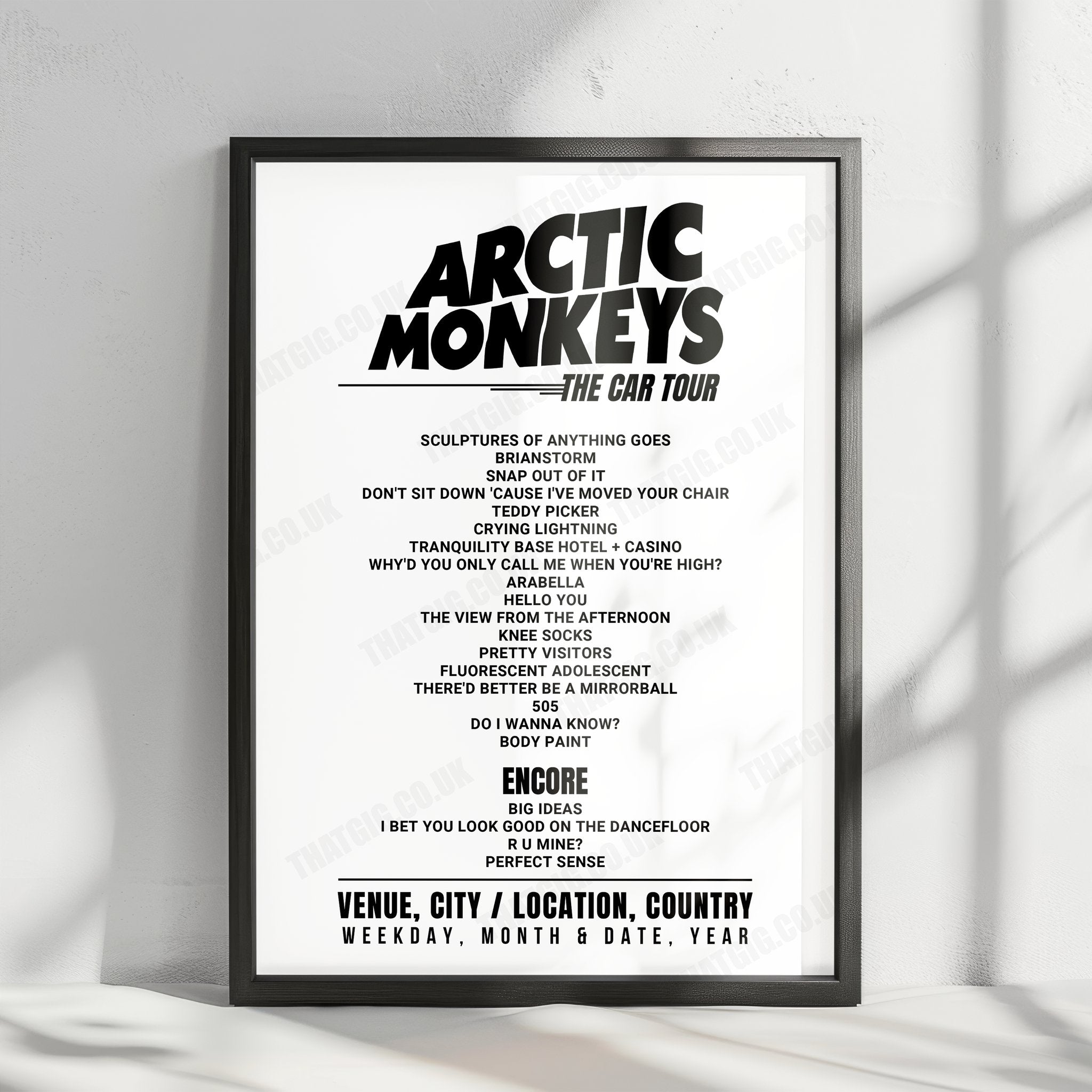 Arctic Monkeys Setlist Poster - Budweiser Stage | Sep 1st, 2023 – That Gig