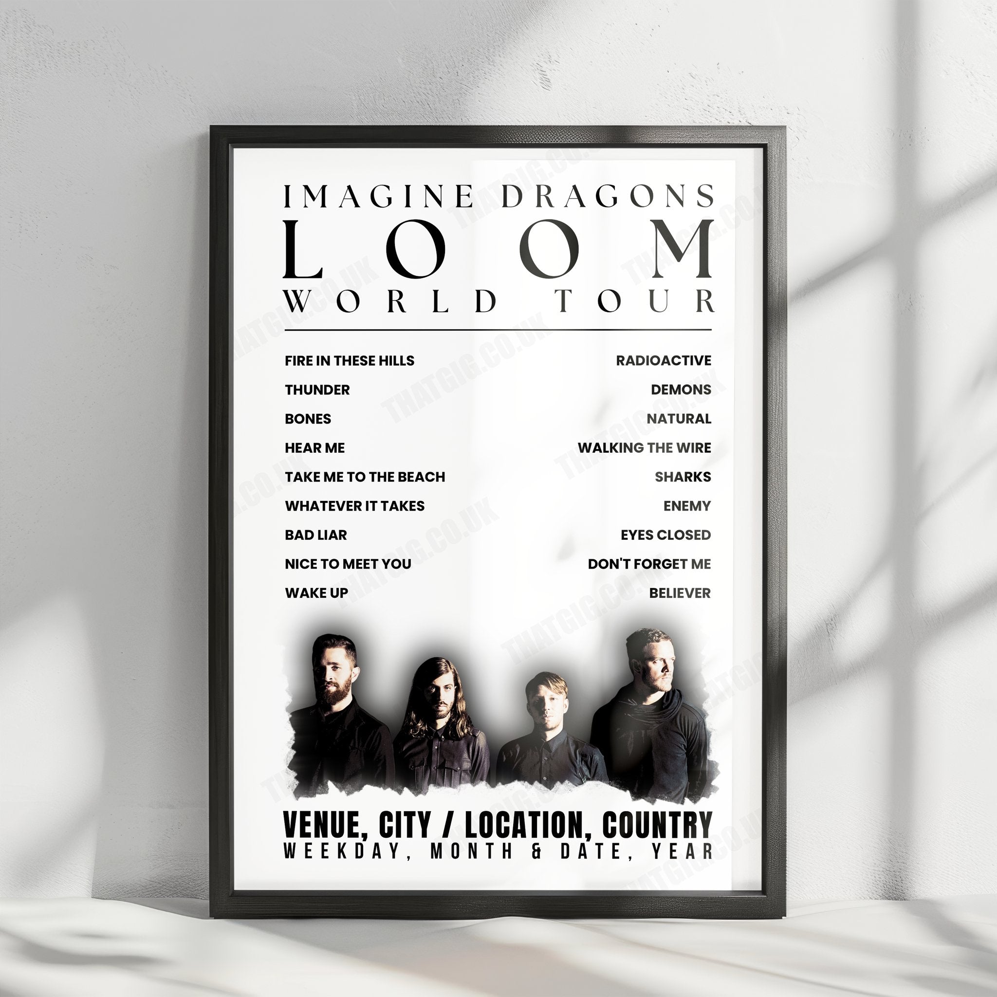 Imagine Dragons Setlist Poster - Budweiser Stage | Aug 8th, 2024 – That Gig