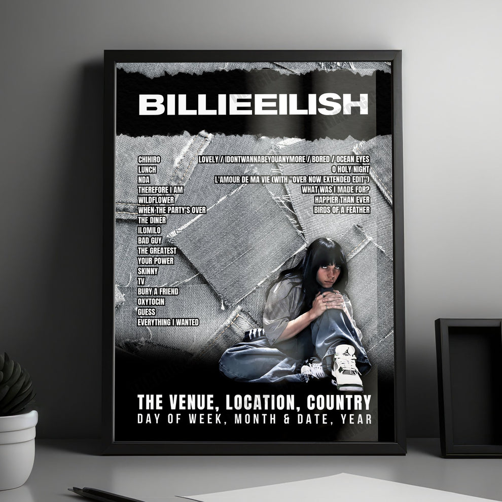 Billie Eilish Setlist Poster - Desert Diamond Arena | Dec 13th, 2024 ...