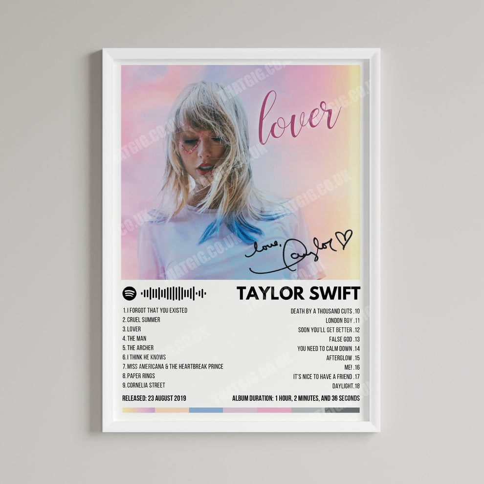 Taylor Swift - "Lover" Album Cover Poster with Tracklist – That Gig