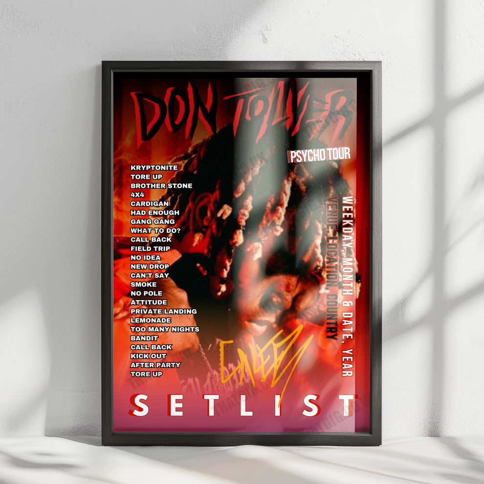 Don Toliver Setlist Poster - The O2 Arena, London | June 4th, 2025 ...