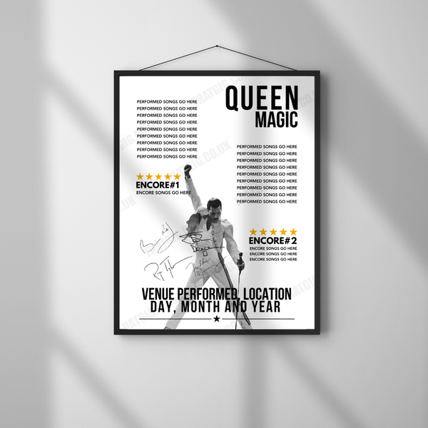 Custom Queen Setlist Poster | Custom Concerts for Any Date & Venue ...