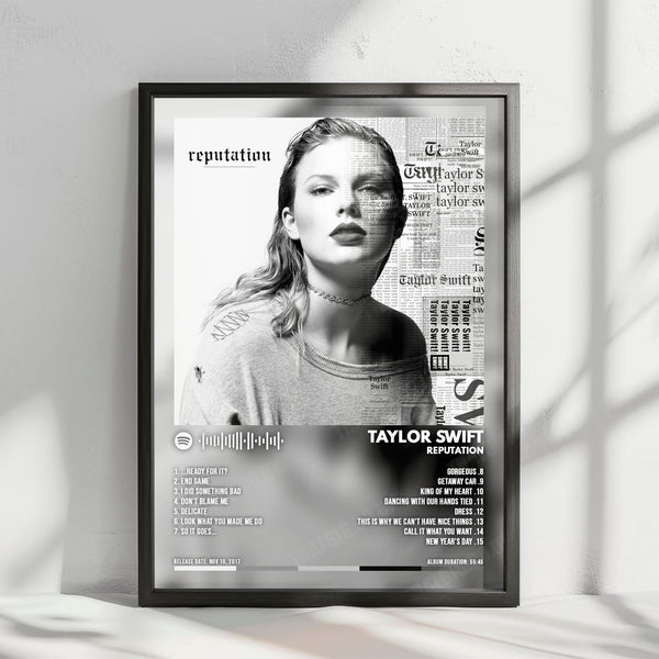 Taylor Swift "Reputation" Album Cover Poster | Complete Tracklist & Pop ...