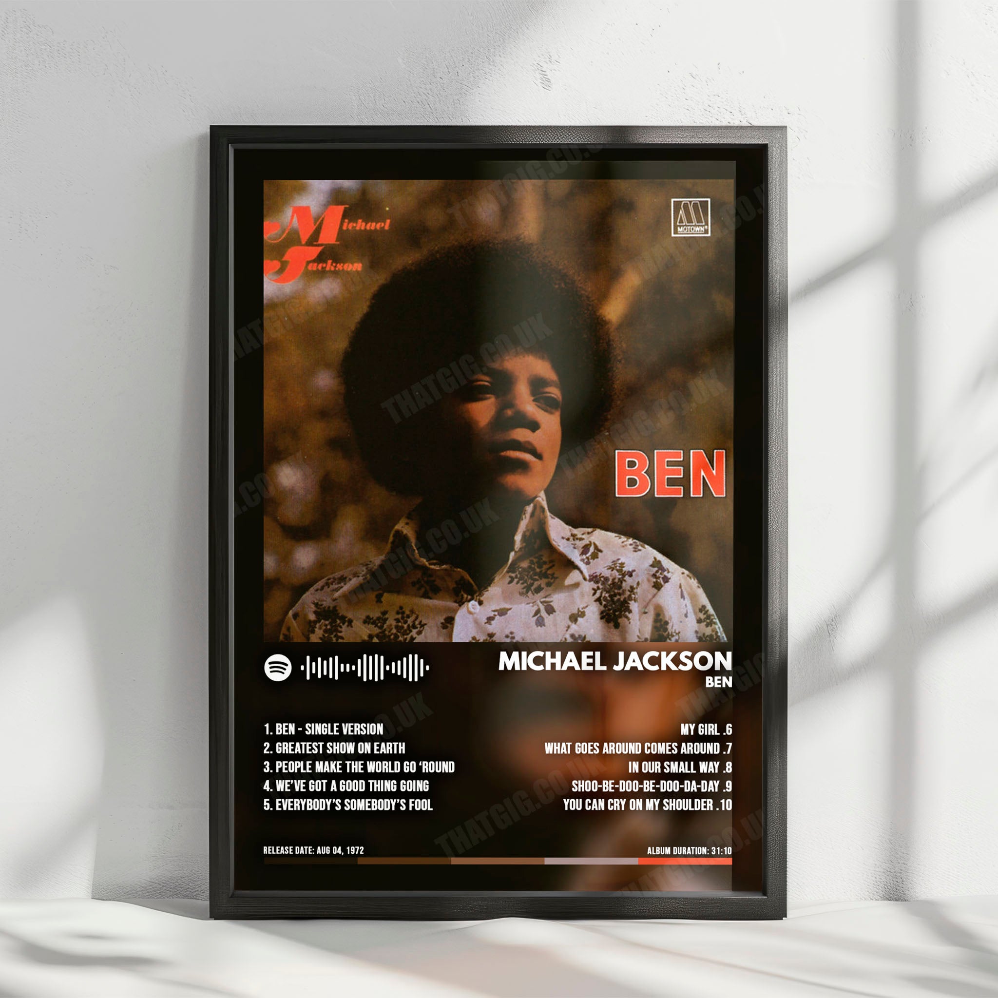 Michael Jackson "Ben" Album Cover Poster | Complete Tracklist – That Gig