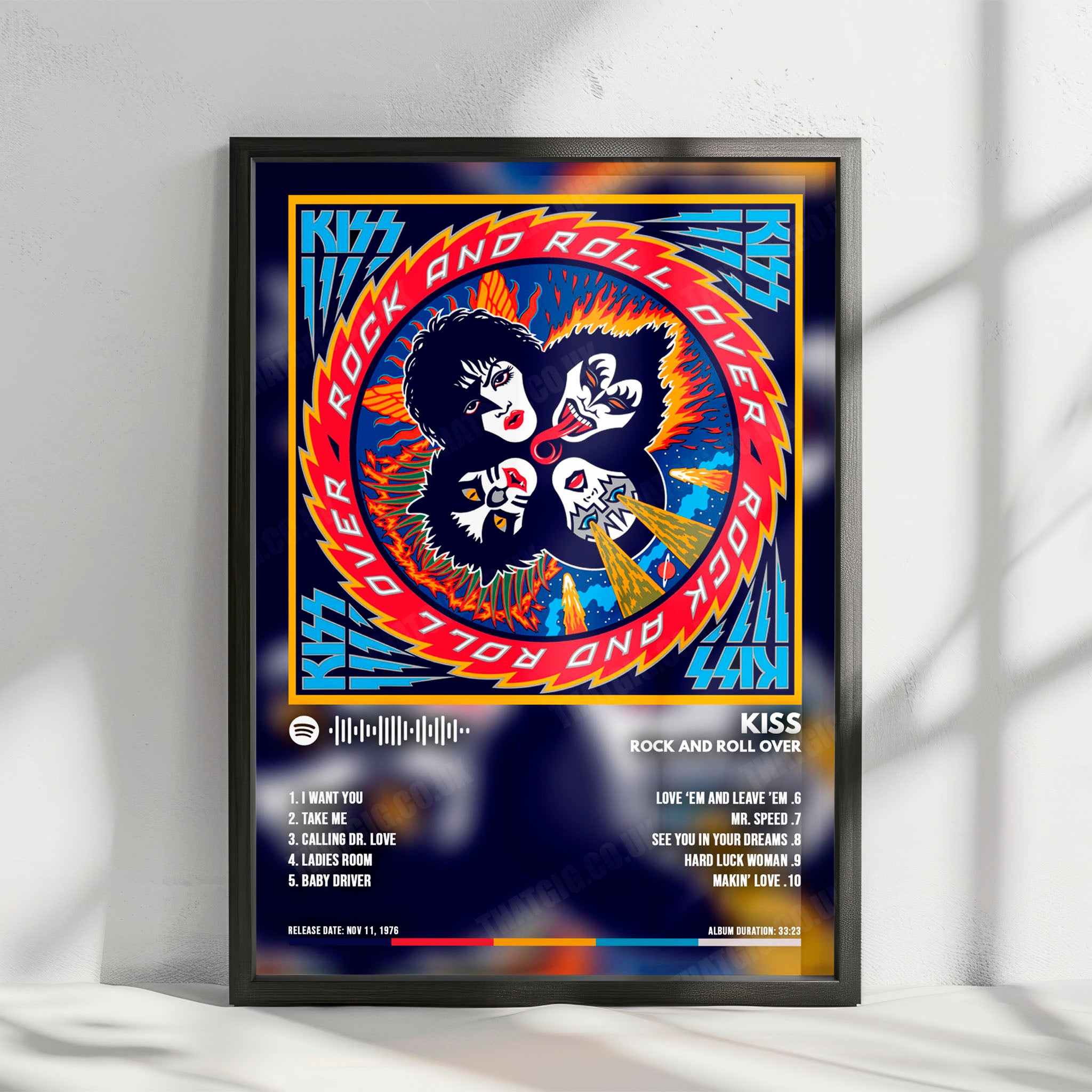 KISS "Rock And Roll Over" Album Cover Poster | Complete Tracklist ...